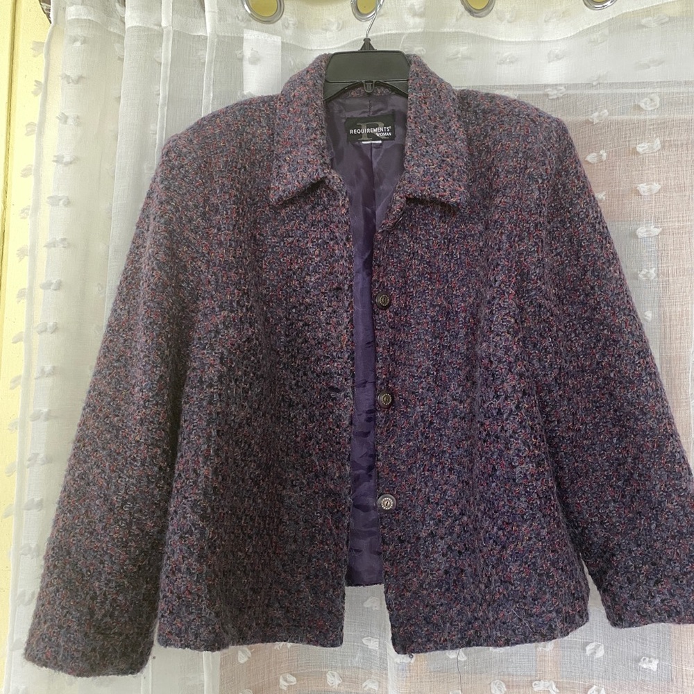Purple Nubby Tweed Blazer Vintage - Gem